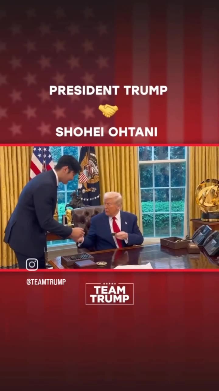 📢📢📢⚾️🇺🇸 President Donald Trump welcomes Shohei Ohtani, the acclaimed LA ...