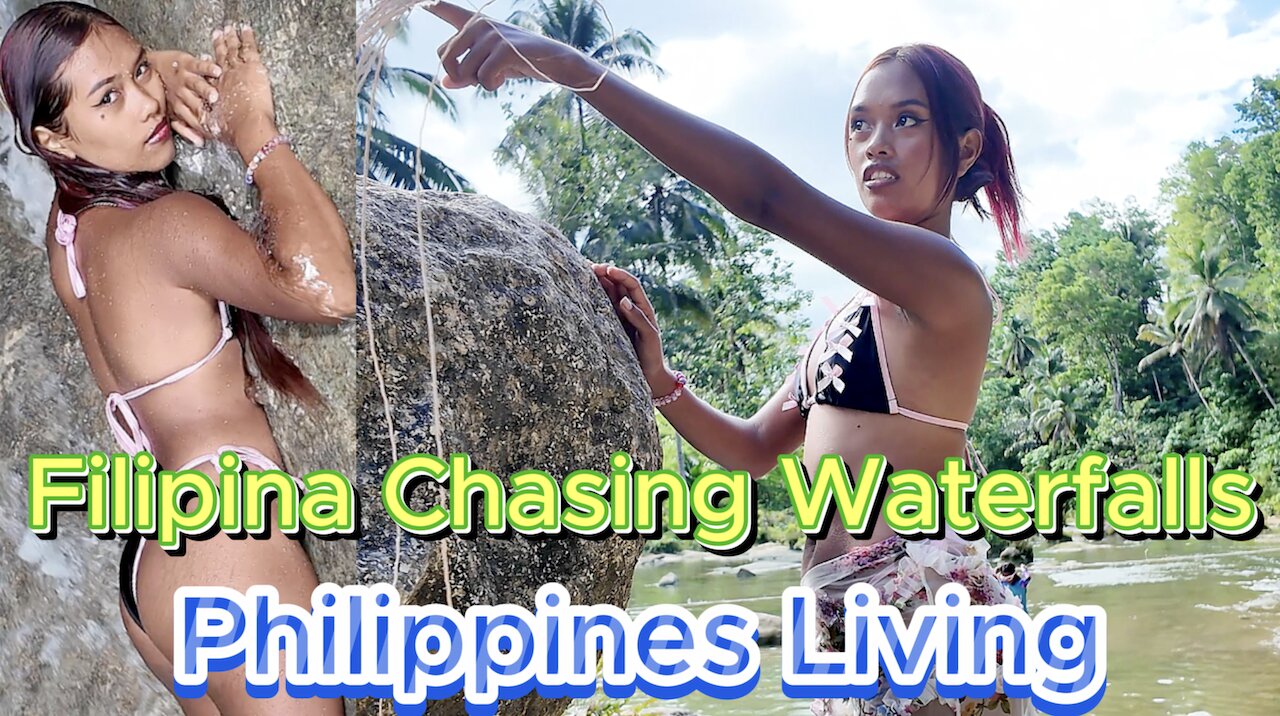 🇵🇭 Filipina Island Swimsuit Beauty Morena Model Chasing Waterfalls! Off Grid Living Philippines
