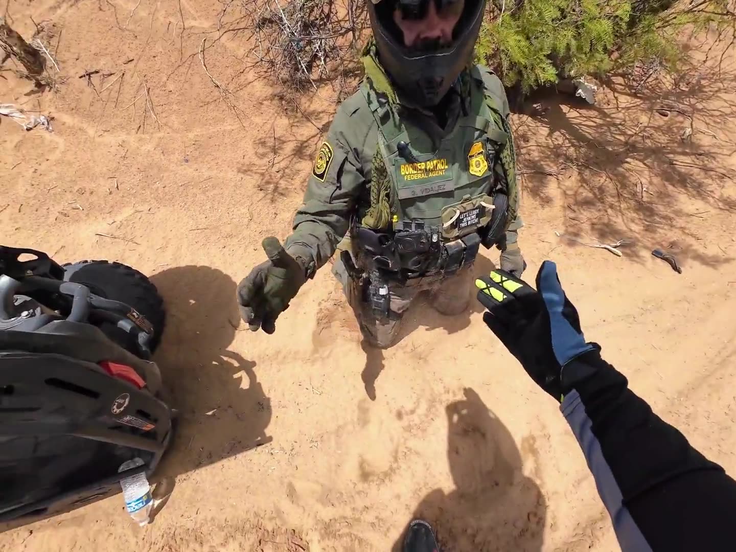 Almost Hit a Border Patrol Agent on His ATV