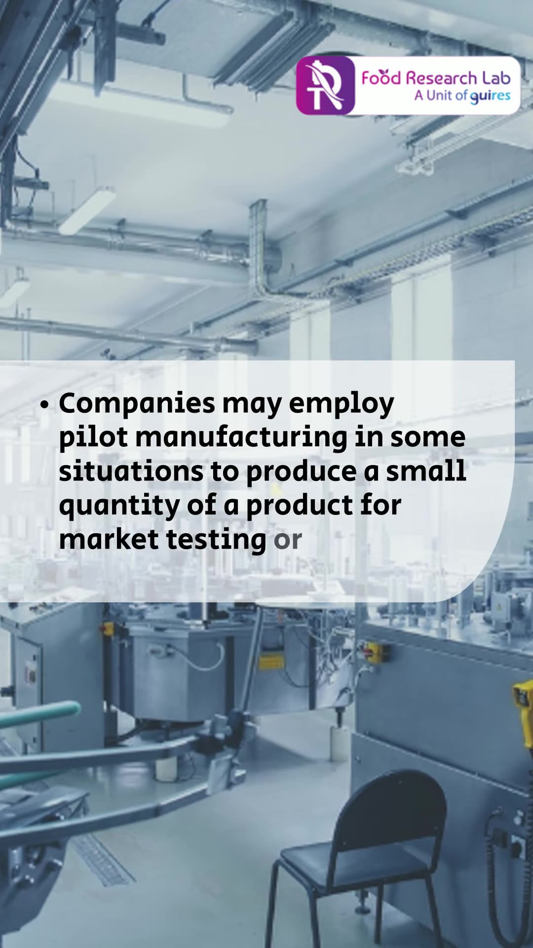 Pilot contract manufacturing services - Food Research Lab