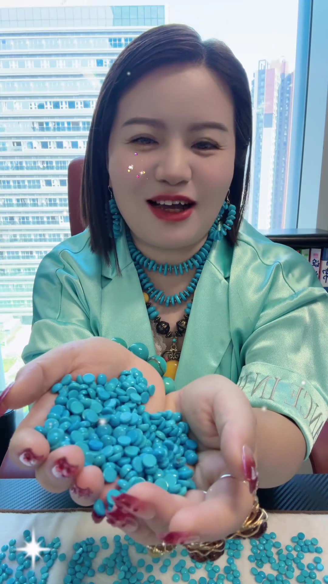 250605-5 Sleeping Beauty Turquoise Cabochon: Dancing Deep-Sea Aurora on ...