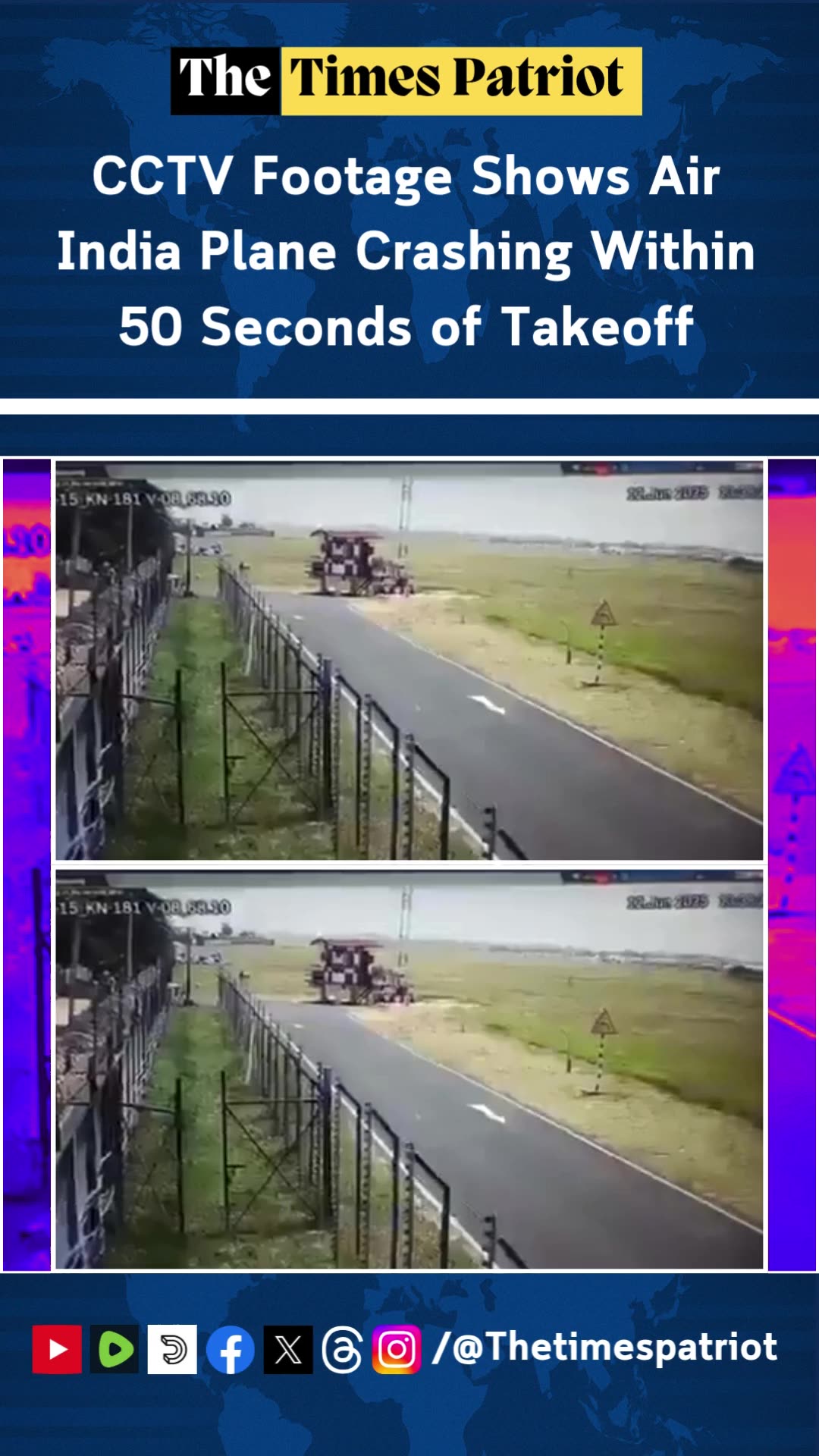 CCTV Footage Shows Air India Plane Crashing Within 50 Seconds of Takeoff