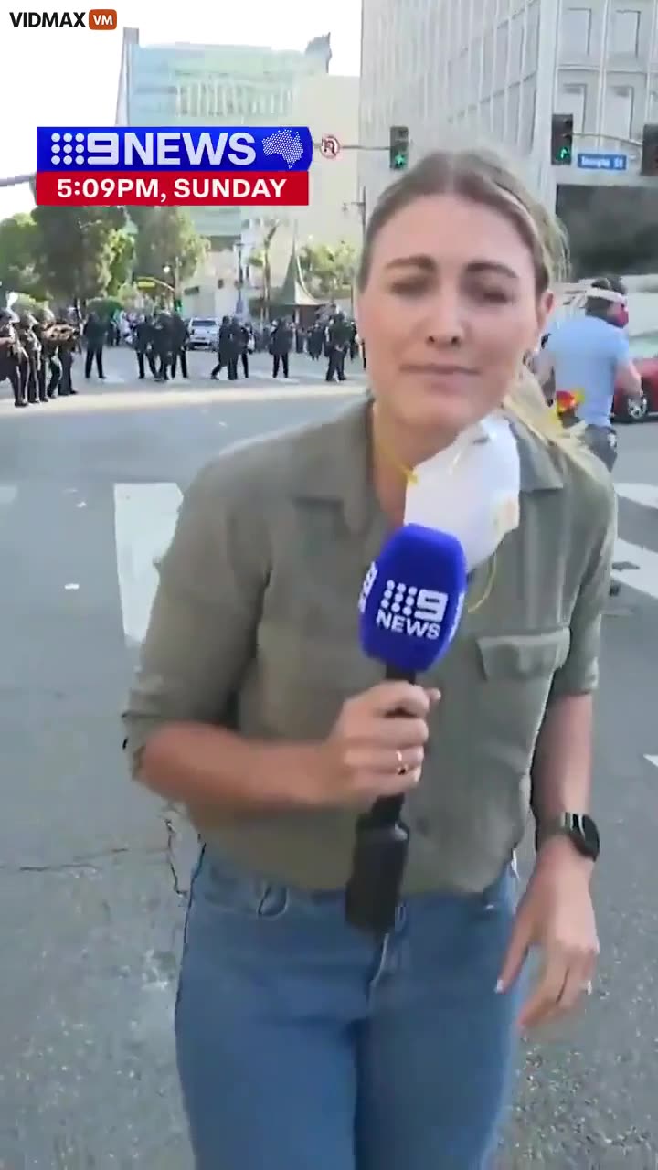 Australian Reporter Calling The Riots In LA A Protest Gets Shot In The ...