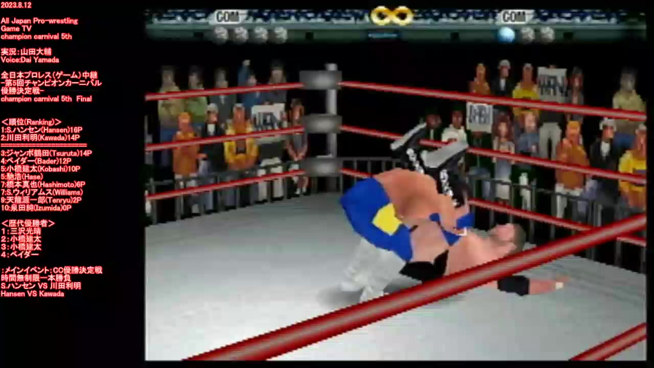 Kawada VS Stan Hansen – Champion Carnival Final - All Japan Pro ...