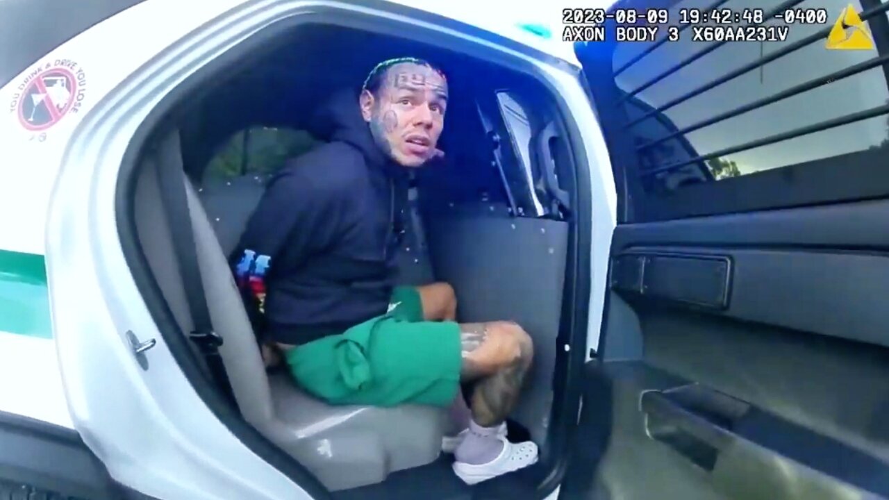 NEW Bodycam Footage Rapper Tekashi 6ix9ine ARRESTED for Traffic Warrant ...