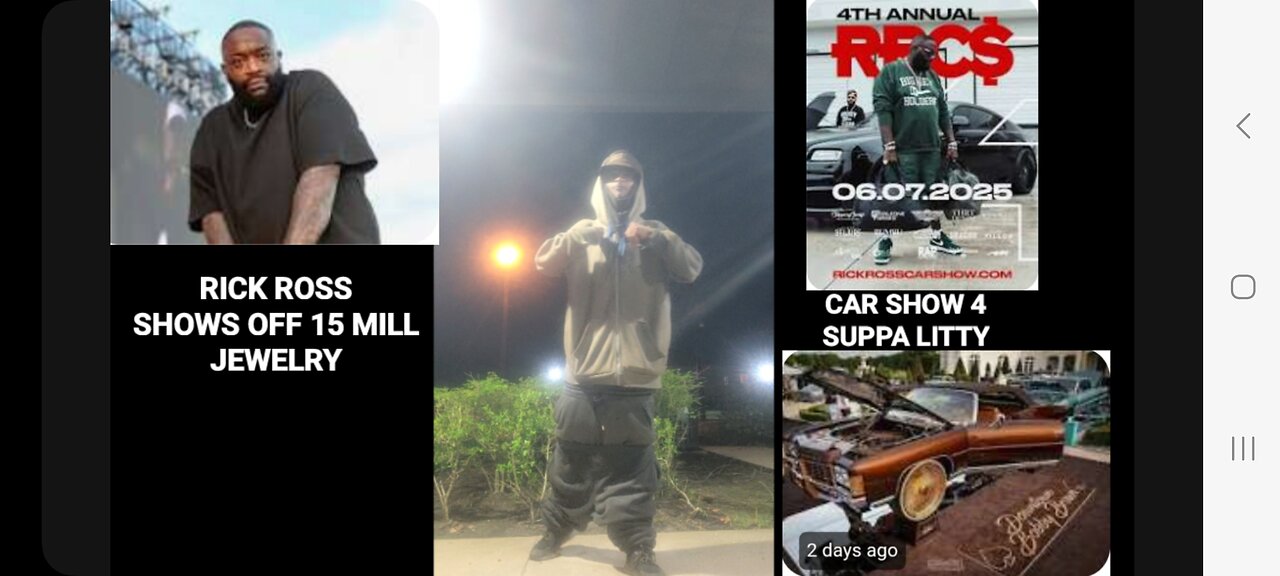 RICK ROSS GET SUPPA LITTY CARSHOW 2025 SHOWS 15MILL JEWELRY COLLECTION ...
