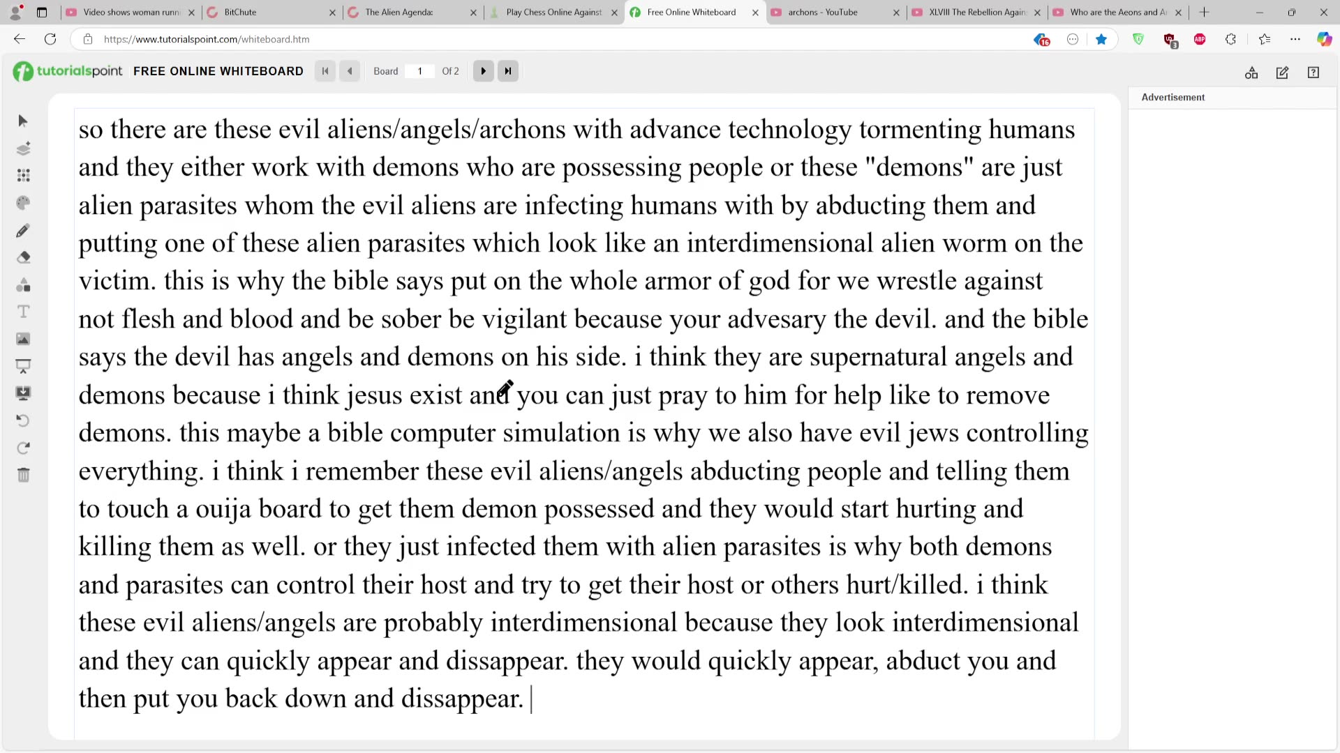 there are evil aliens/angels tormenting humans