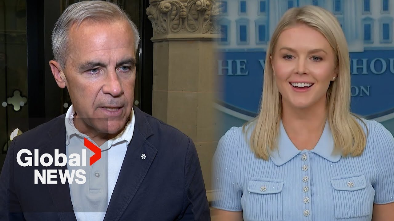 Carney "caved in" to Trump, says White House, "good conversation," says PM