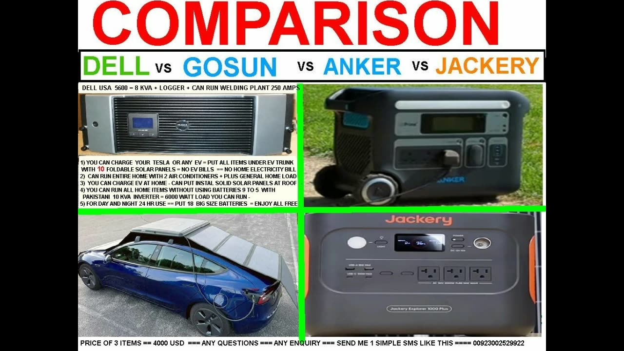COMPARISON , DELL VS GOSUN VS JACKERY VS ANKER VS GENERATOR , 15 ITEMS ...
