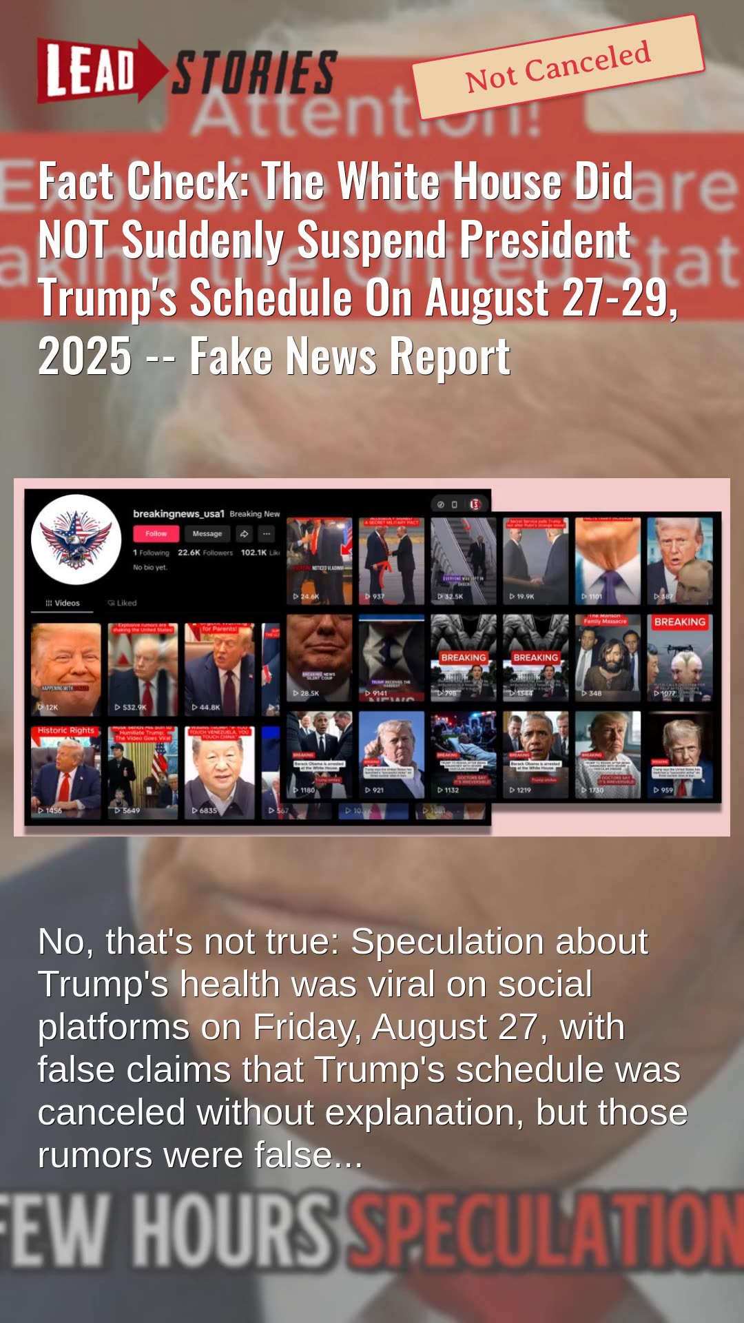 Fact Check: White House Did NOT Suddenly Suspend President Trump's ...