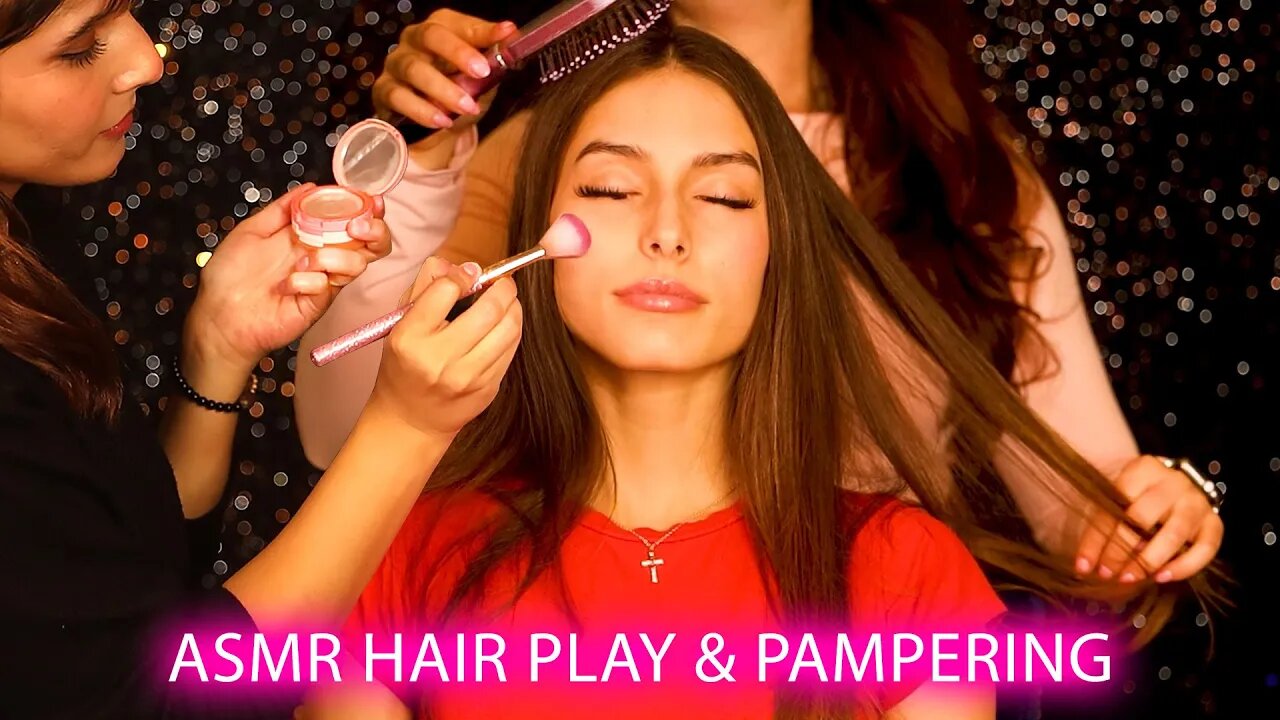 ASMR ️ Cute Sophia Gets Double Pampered by Jinah & Anna, Makeup ...