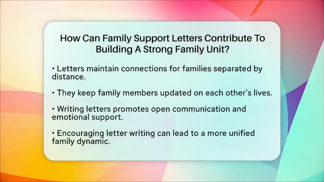 How Can Family Support Letters Contribute To Building A Strong Family Unit