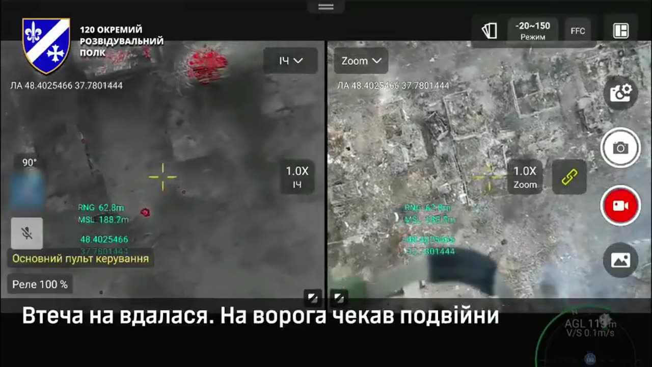 Ukrainian Drones Slinging Grenades into Russian Outpost
