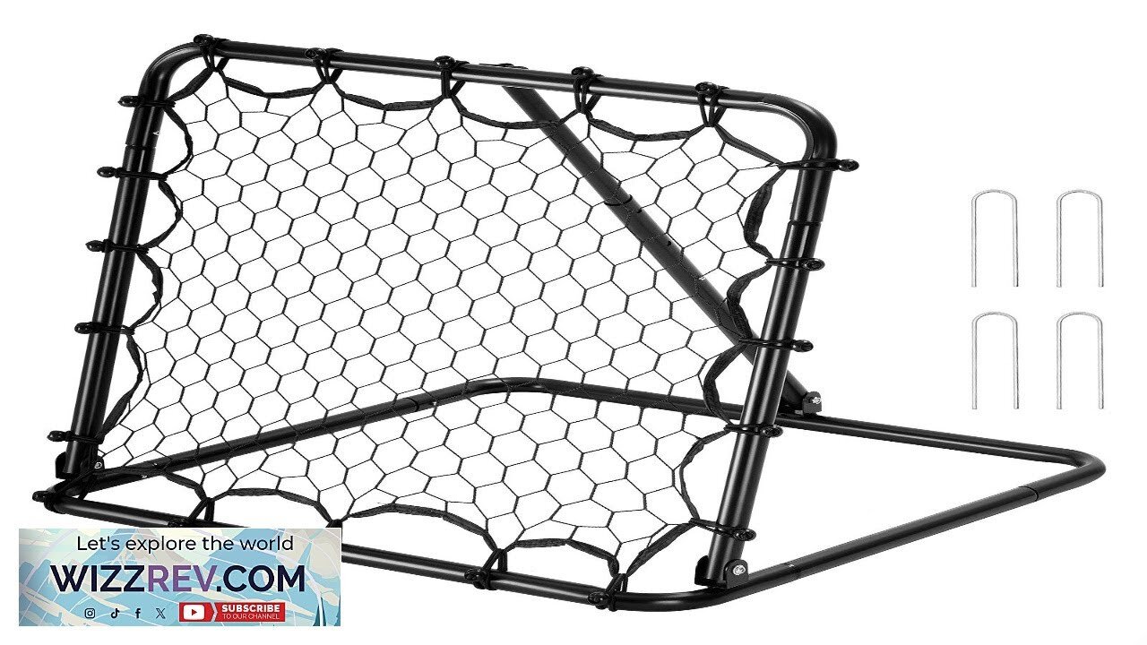 34"x34" Soccer Rebounder Net Kick-Back Portable Football Training Gifts ...