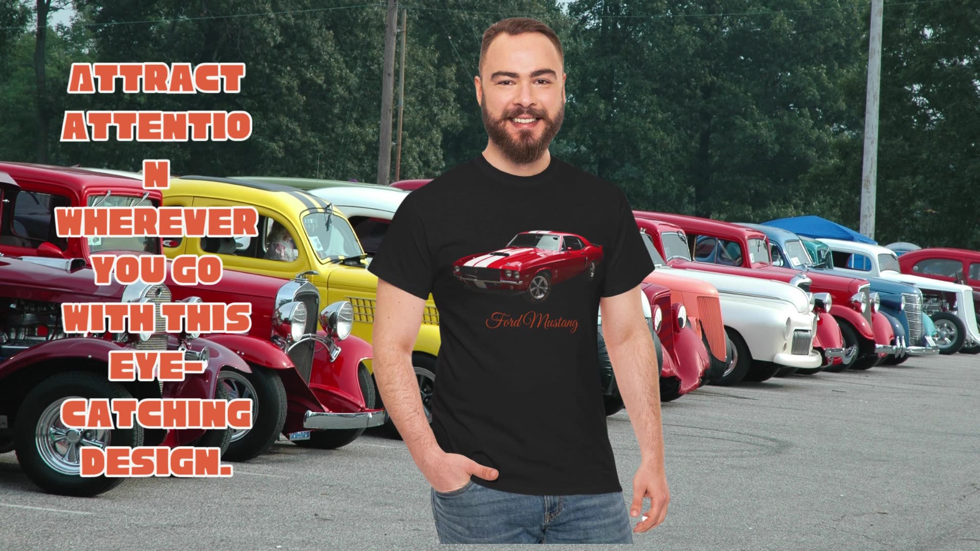 Mustang Muscle Car tee, Cotton Tee for Car Enthusiasts, Casual Wear ...