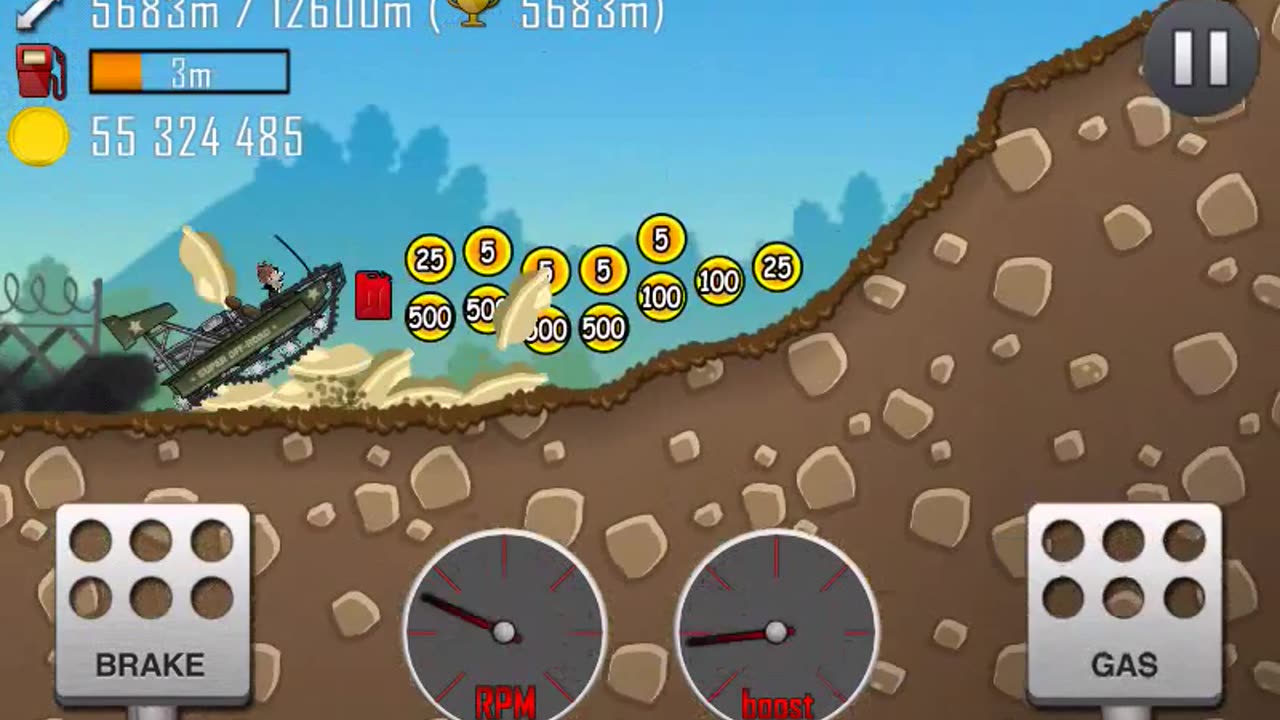 Hill Climb Racing, Tank, Rainbow, 1752m