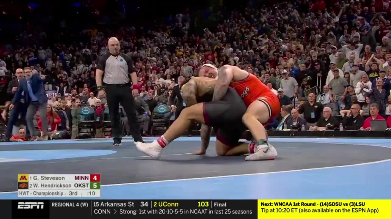 Wyatt Hendrickson from Oklahoma State has defeated Olympic Champion ...