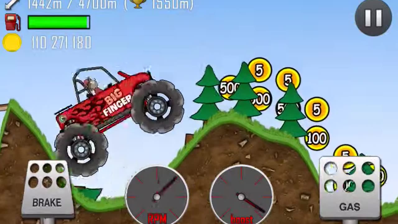 Hill Climb Racing, Race Car, Arena, 1870m