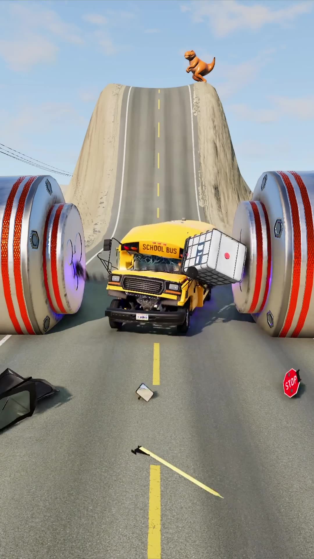 "School Bus vs Hydraulic Crusher – BeamNG.drive Destruction #1"
