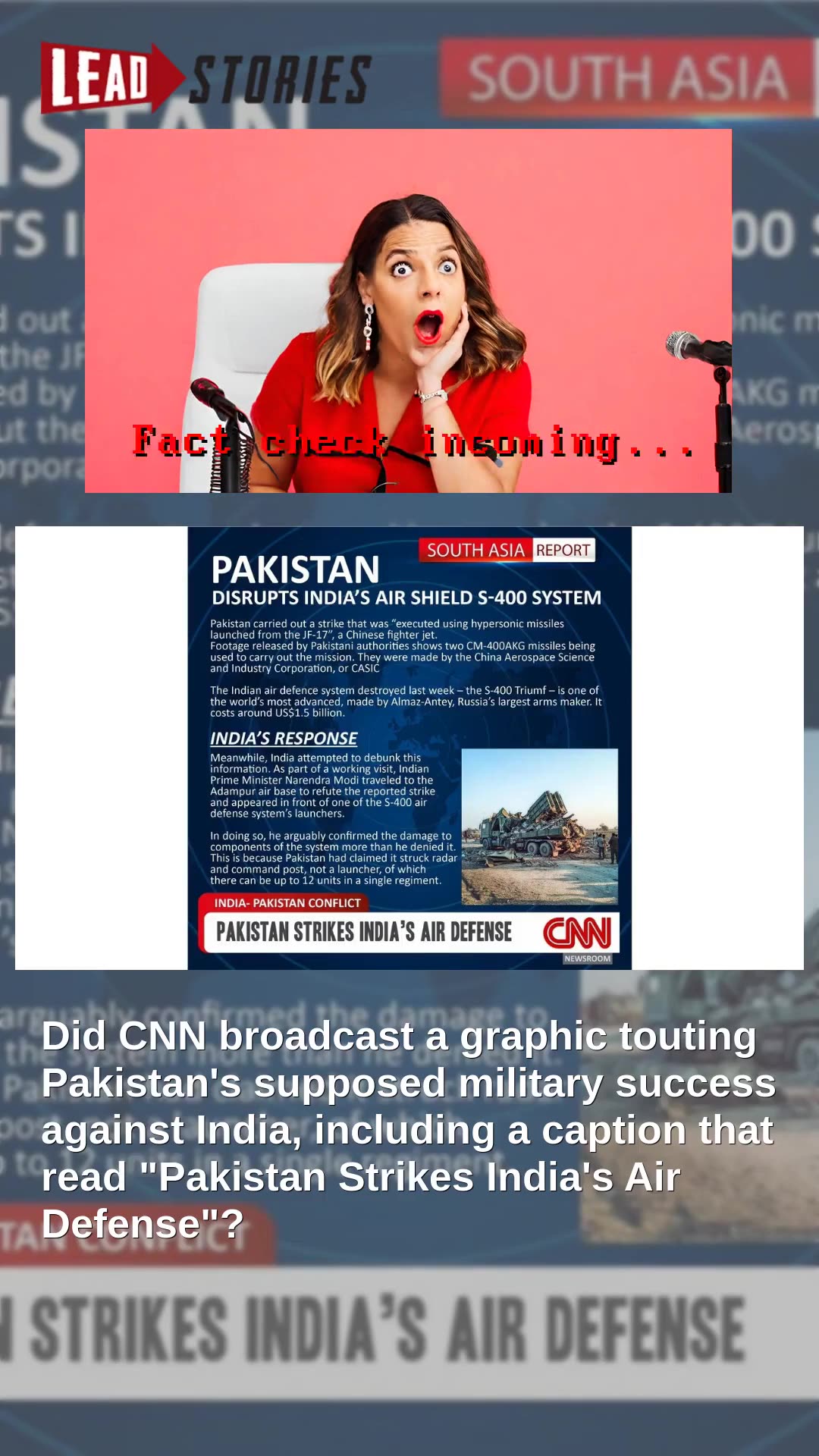 Fact Check: CNN Did NOT Air Graphic Claiming 'Pakistan Strikes India's ...