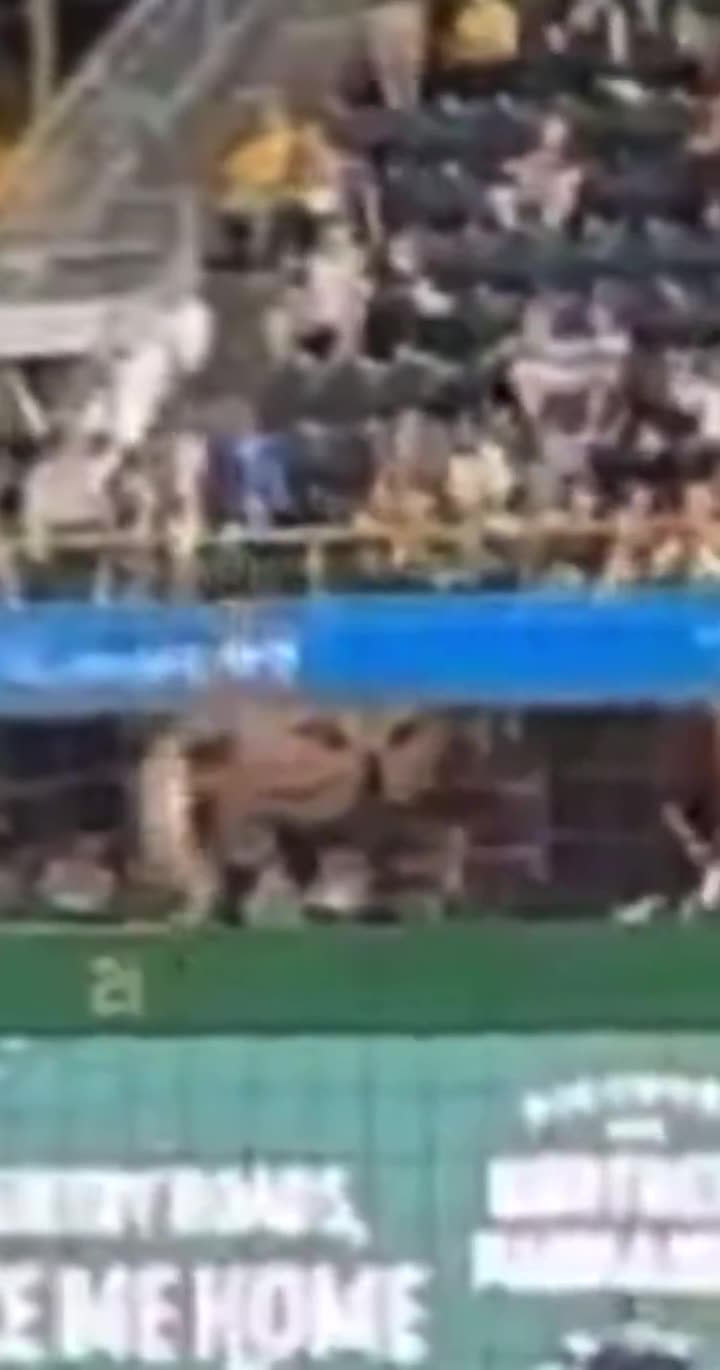 Fan falls over outfield wall during Pirates-Cubs matchup at PNC Park