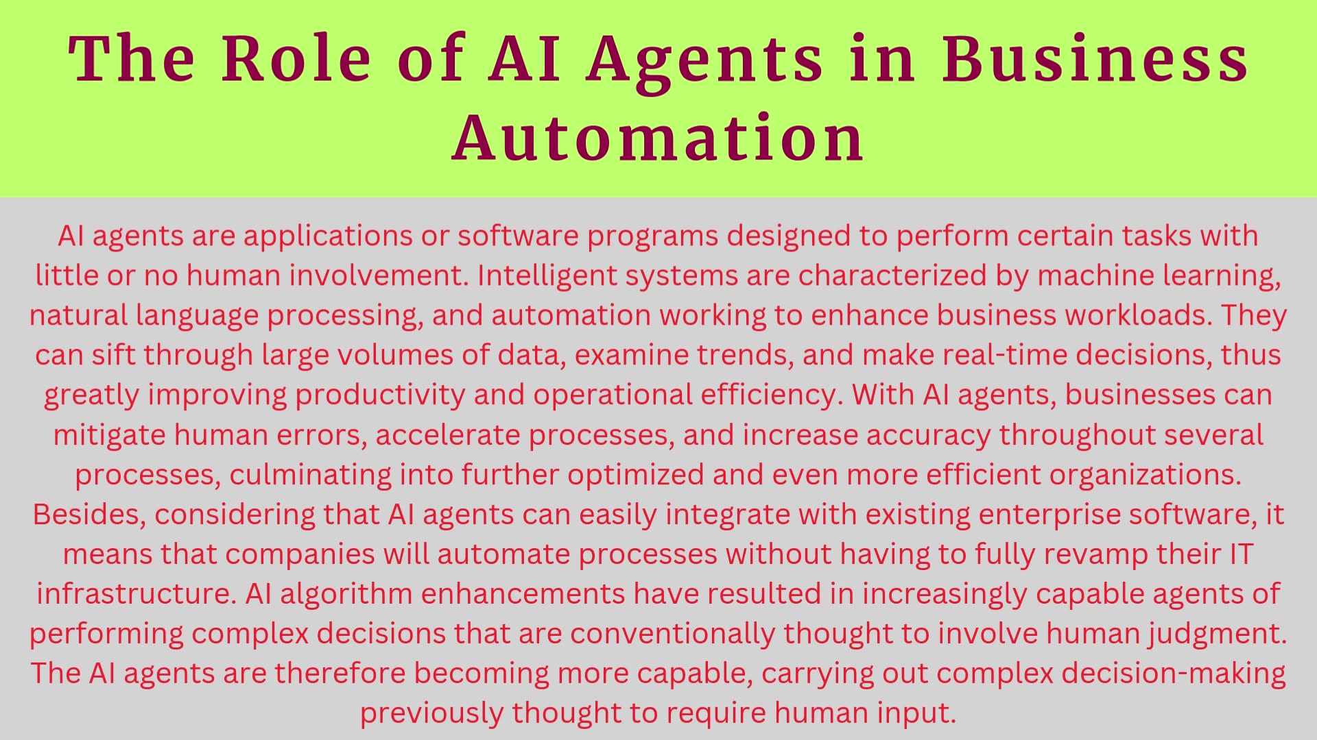 How AI Agents are Transforming Business Automation