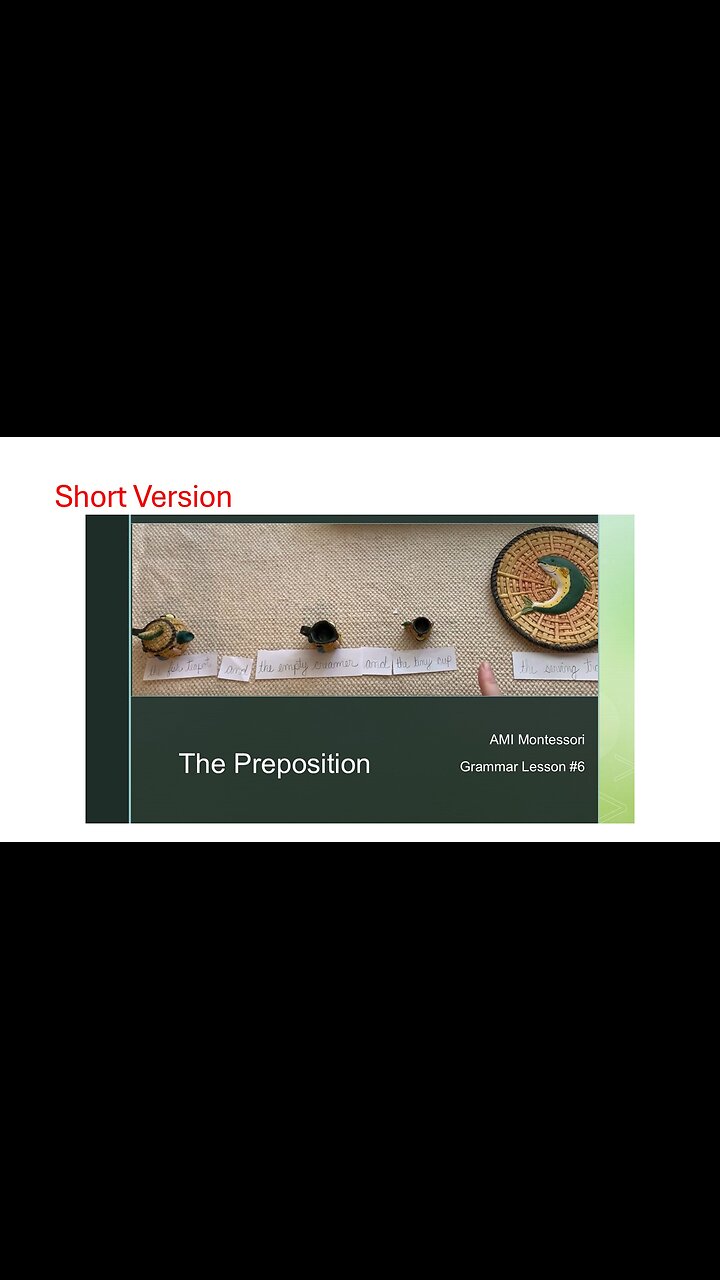 How to teach The Preposition #Montessori (Short Version)