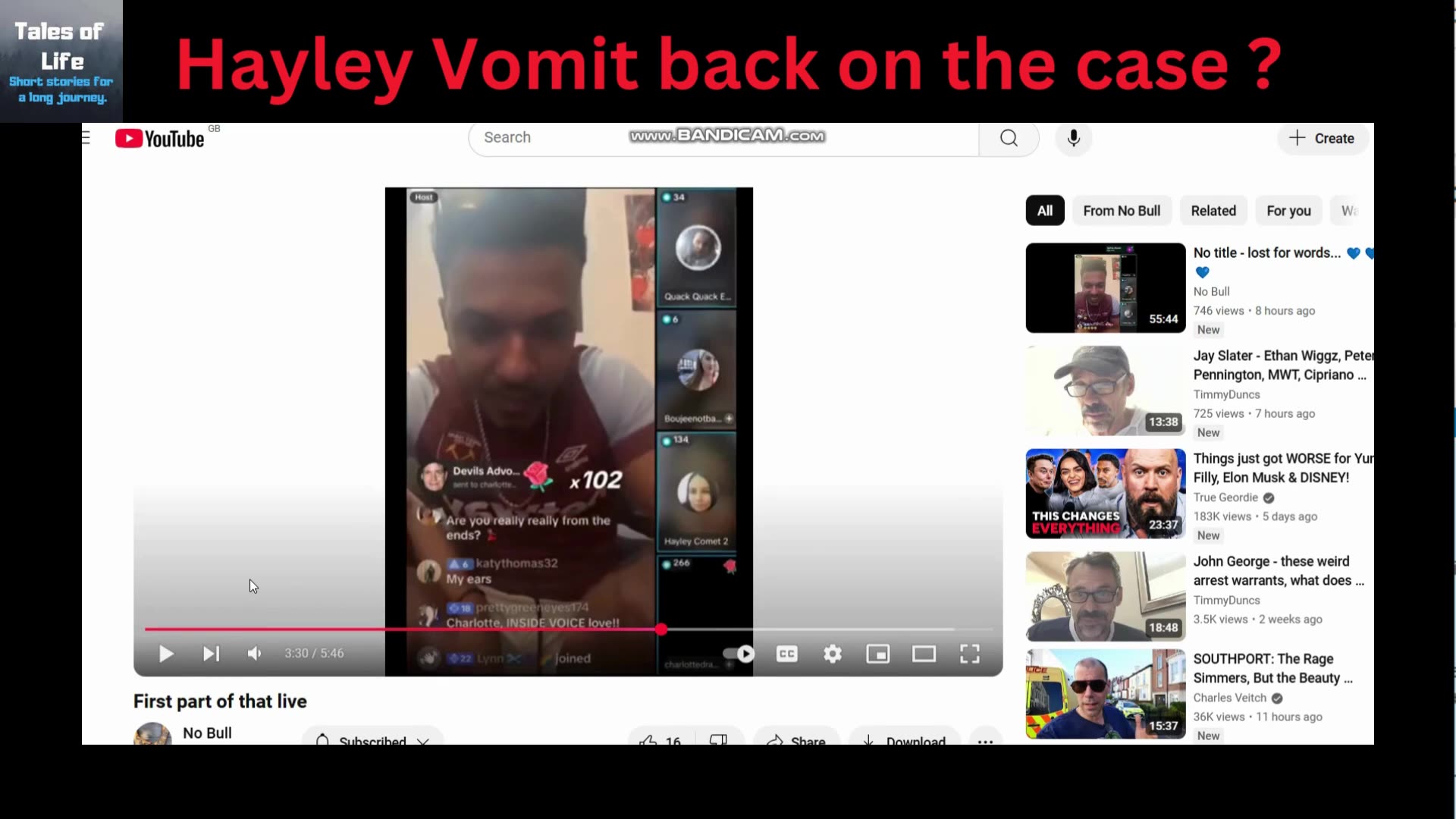 Hayley Vomit back on the Jay Slater Case