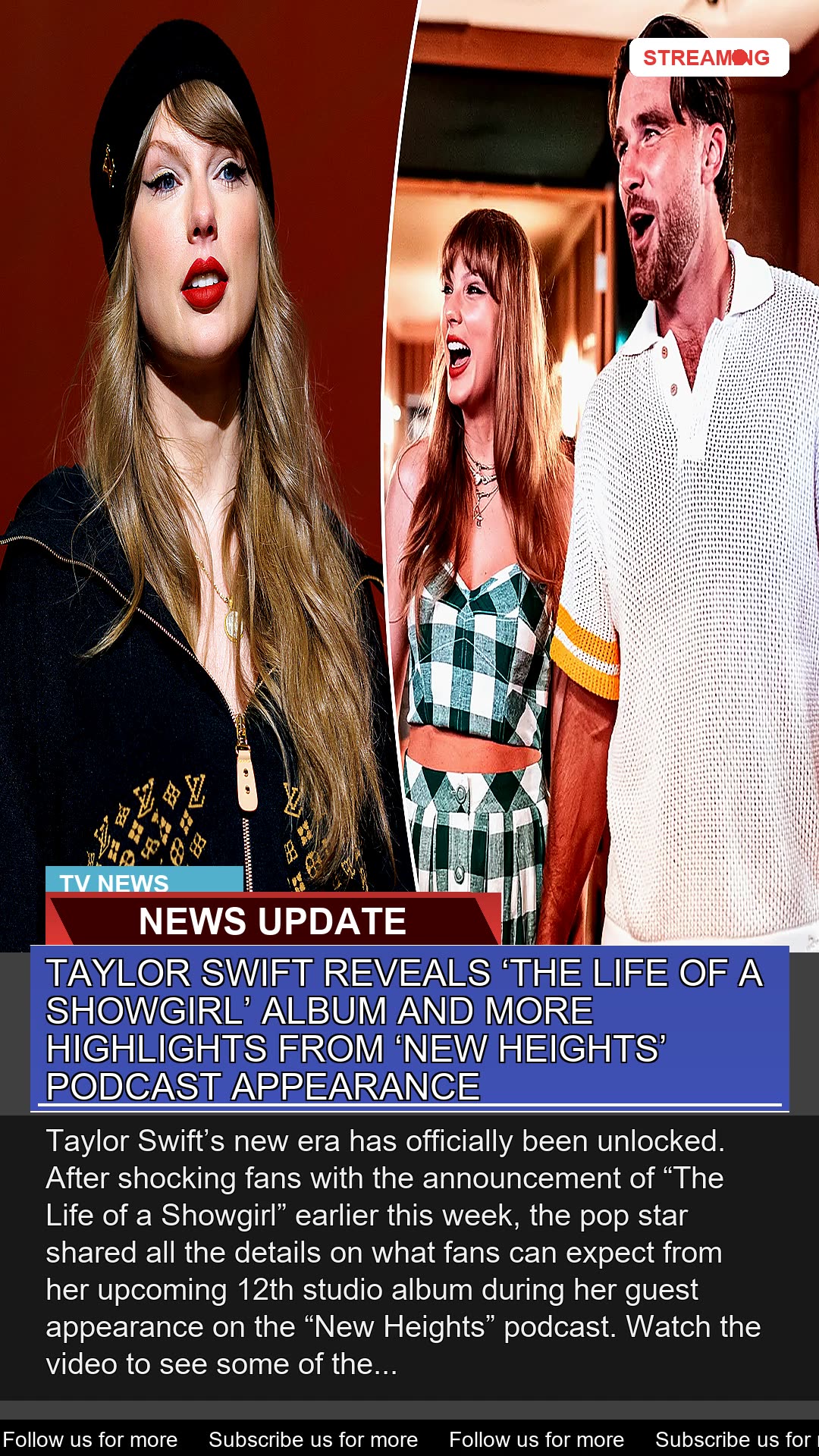 Taylor Swift Reveals the Life of a Showgirl Albu