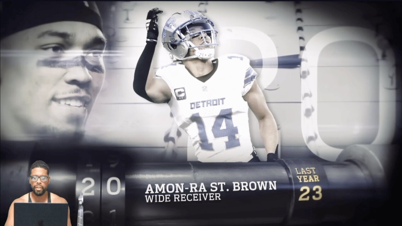 CHANNELADRIANTV Reacts | 20: Amon Ra St Brown (WR, Lions) | Top 100 ...