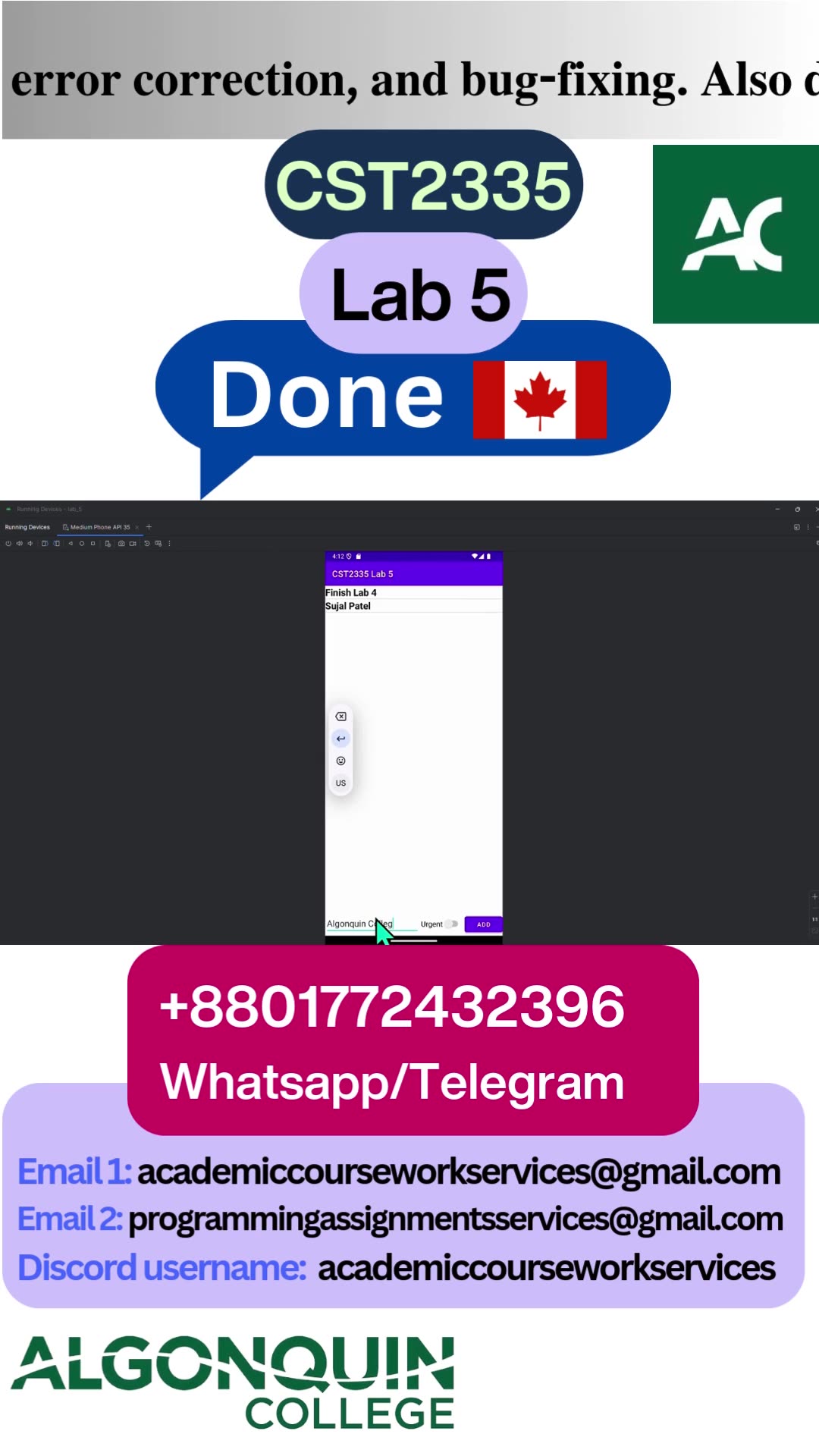 Student Work(Android)|CST2335 – Graphical Interface Programming Lab 5 ...