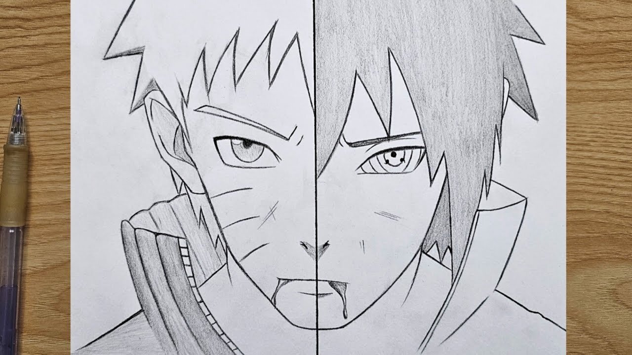 How To Draw Naruto Vs Sasuke Naruto And Sasuke Step By Step Easy