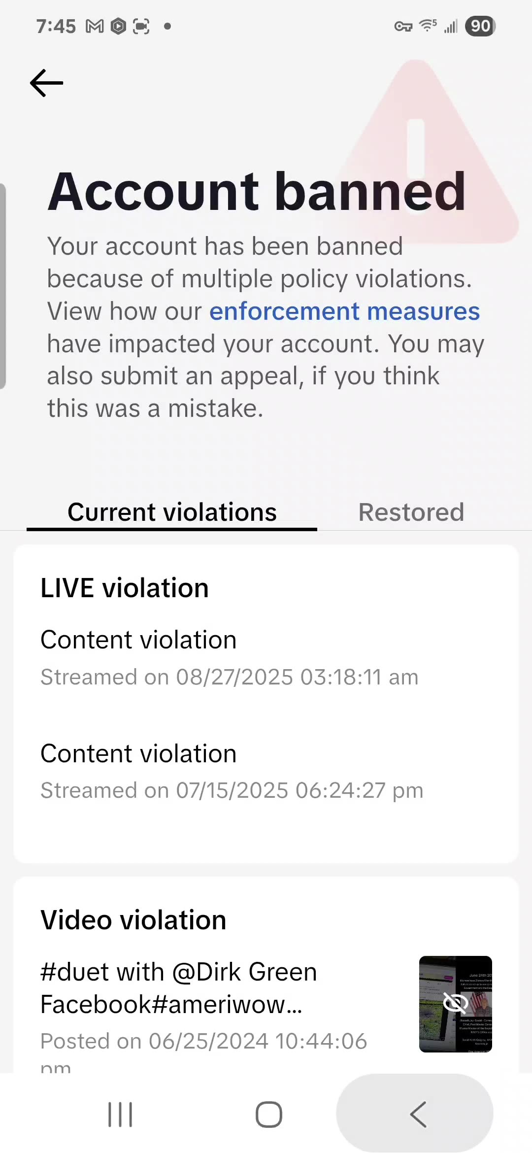 Proof of TikTok inc Oracle fraud on all my banned accounts!