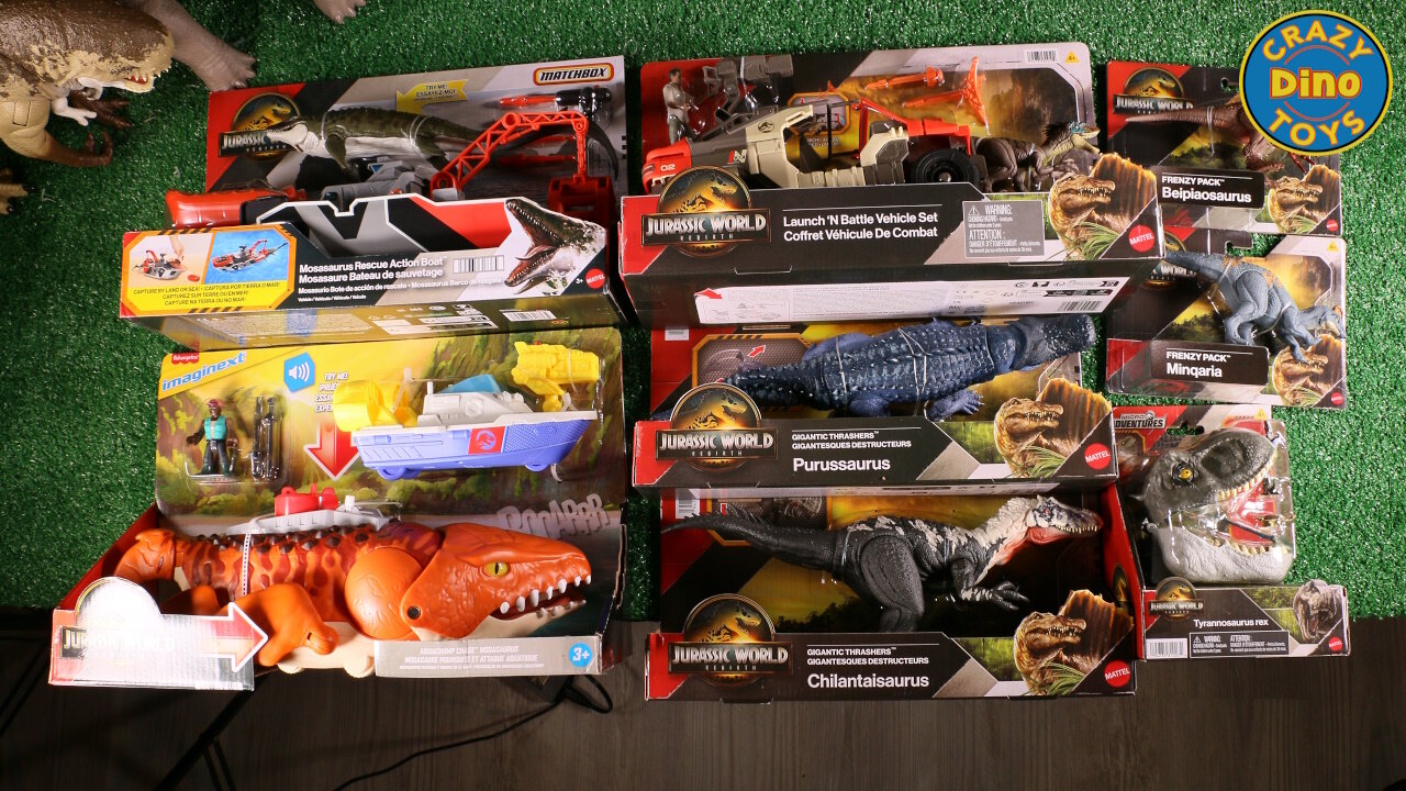 8 Jurassic World Rebirth Dinosaur Toys Phase 2 Mosaurus, Distortus Rex ...