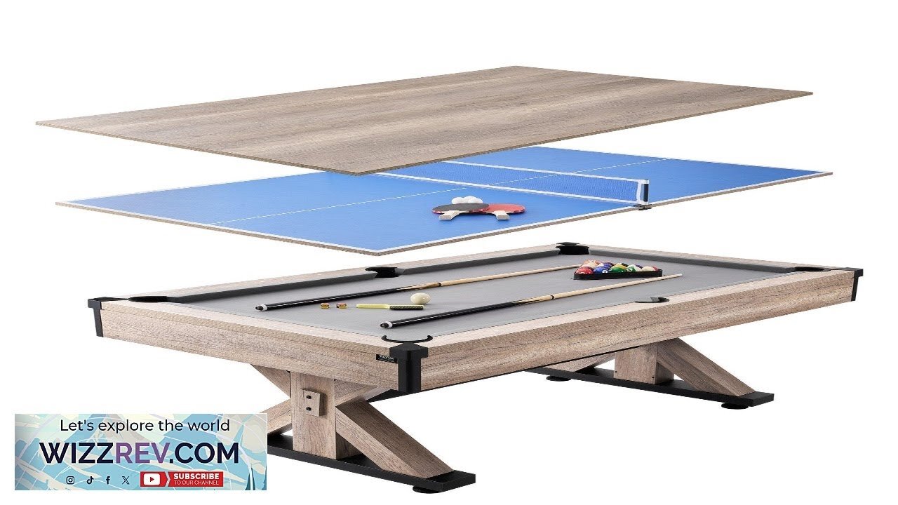 VEVOR Billiards Table Combo Set 7ft 3-in-1 Multi Game Table with Dining ...