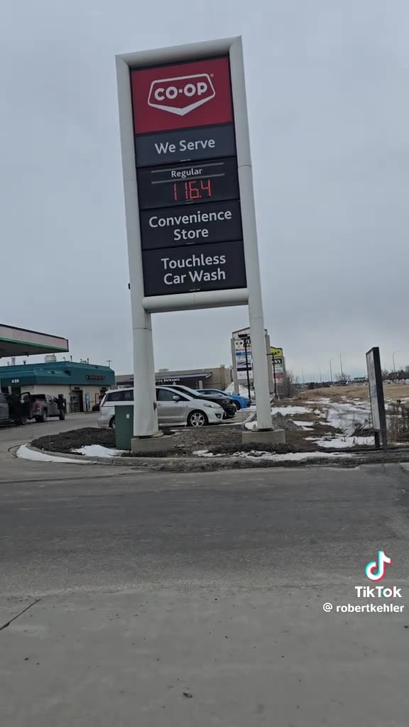 What is happening with gas prices in Manitoba,Canada today?
