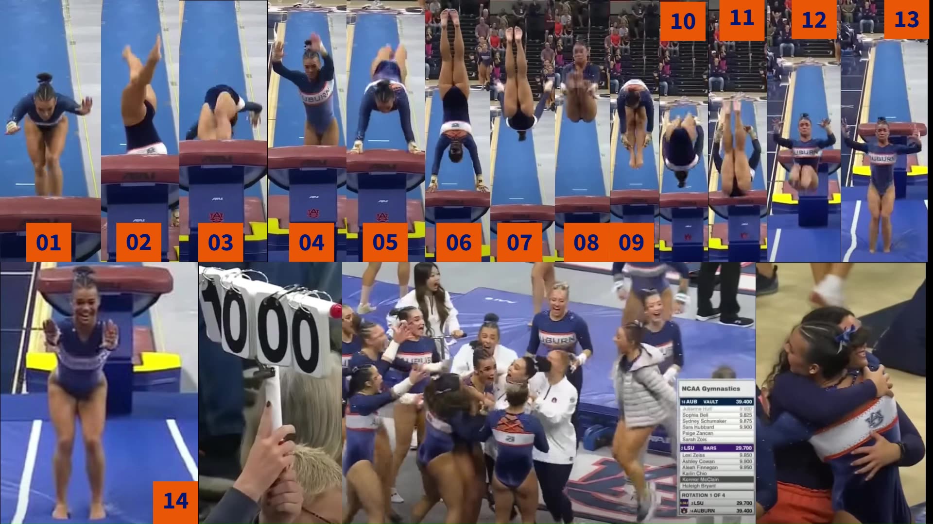 Prototype 6: Auburn's Paige Zancan Handspring Double Front Pike Perfect ...