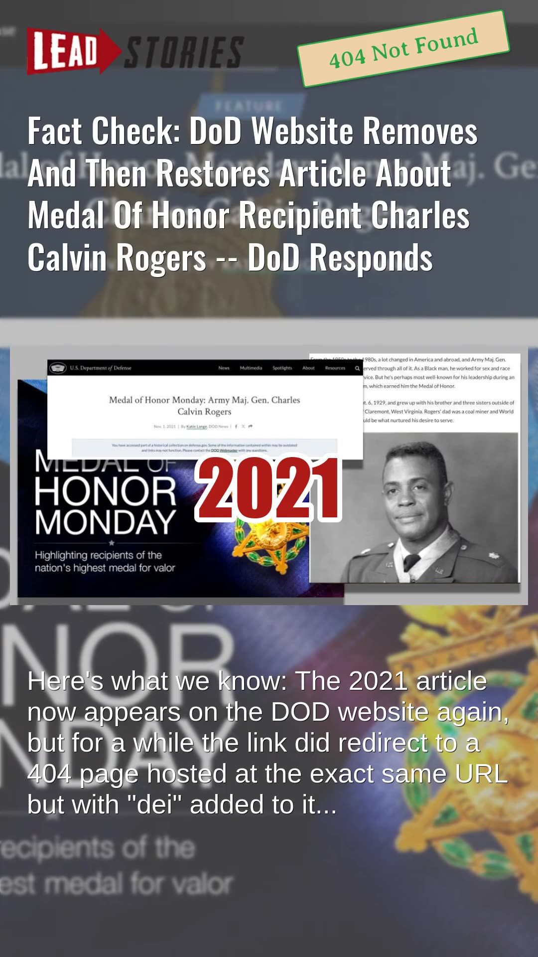 Fact Check: DoD Site Removes, Restores Article About Medal Of Honor ...