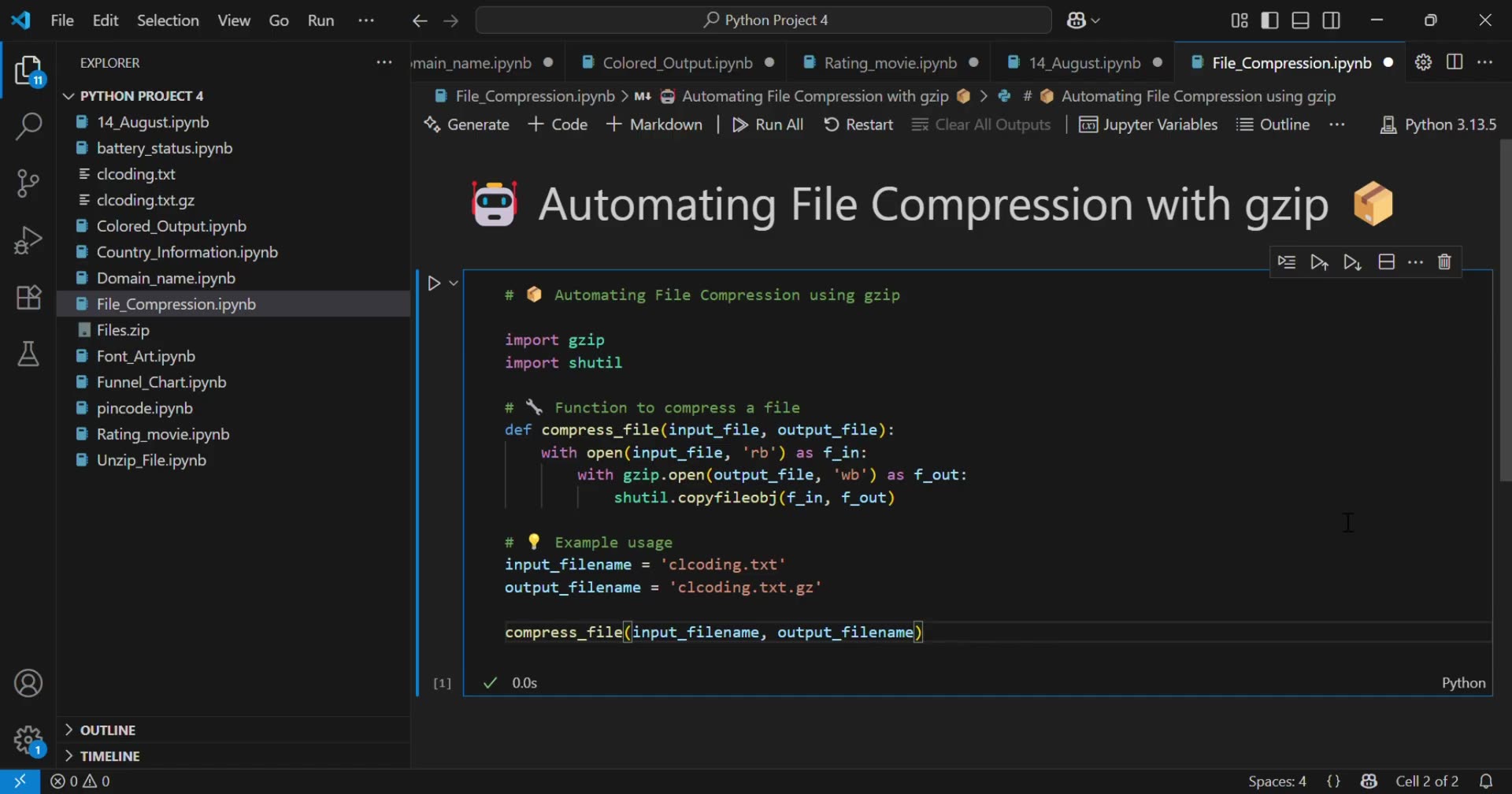 How to Compress a File Using Python | Gzip File Compression