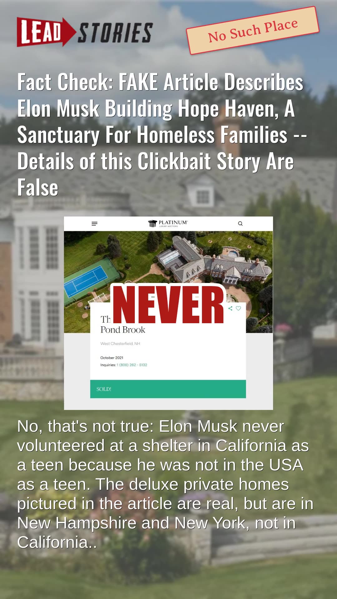 Fact Check: FAKE Article About Elon Musk Building Hope Ha...