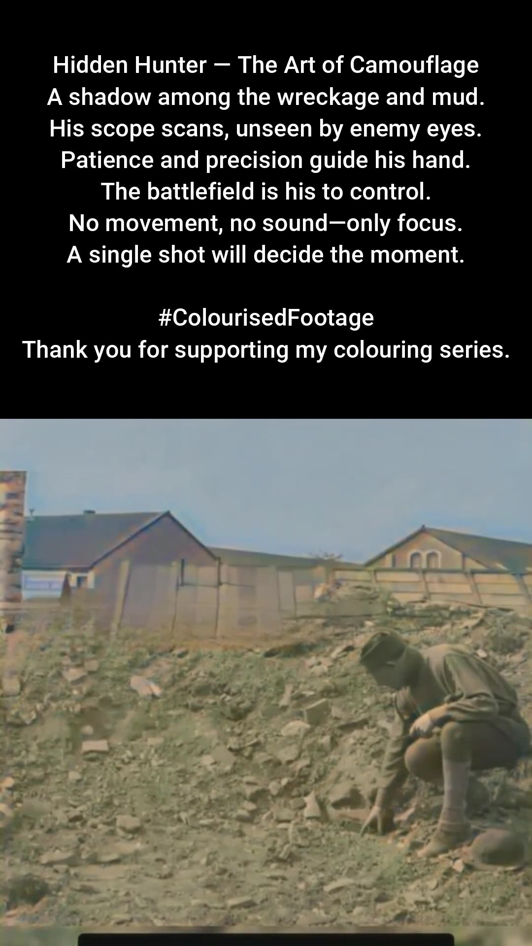 Hidden Hunter US Sniper Blends Into Battlefield #ColourisedHistory