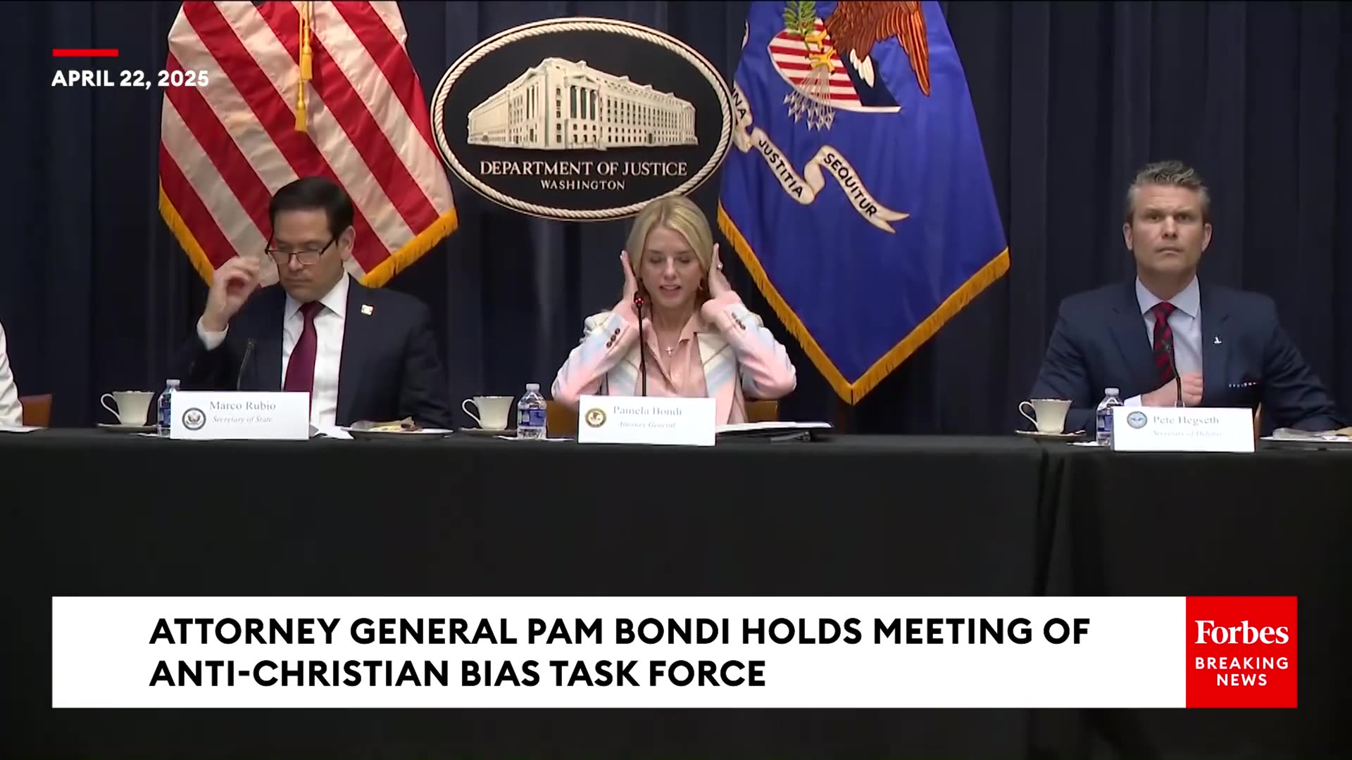 BREAKING: Bondi, Trump Cabinet Members Attend Meeting Of Task Force To ...