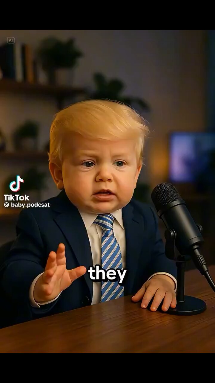 Baby Trump in Saudi Arabia Deep Thinking! He still ran the room!