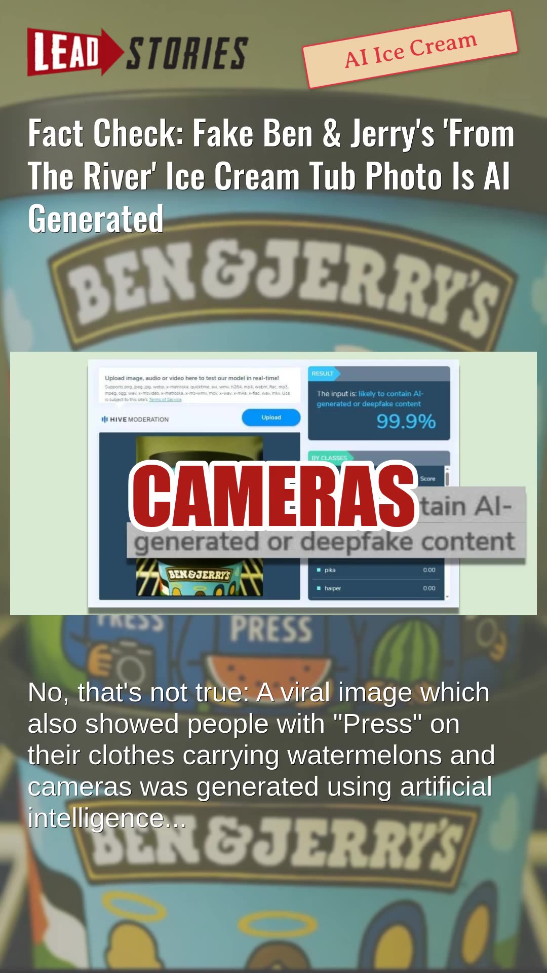 Fact Check: Fake Ben & Jerry's 'From The River' Ice Cream Tub Photo Is ...