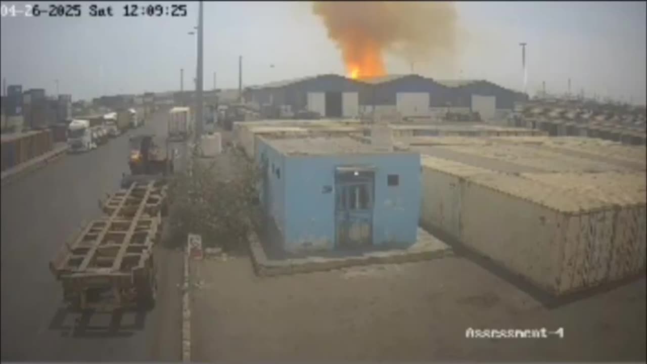 New footage shows the magnitude of the explosion at Shahid Rajaee Port