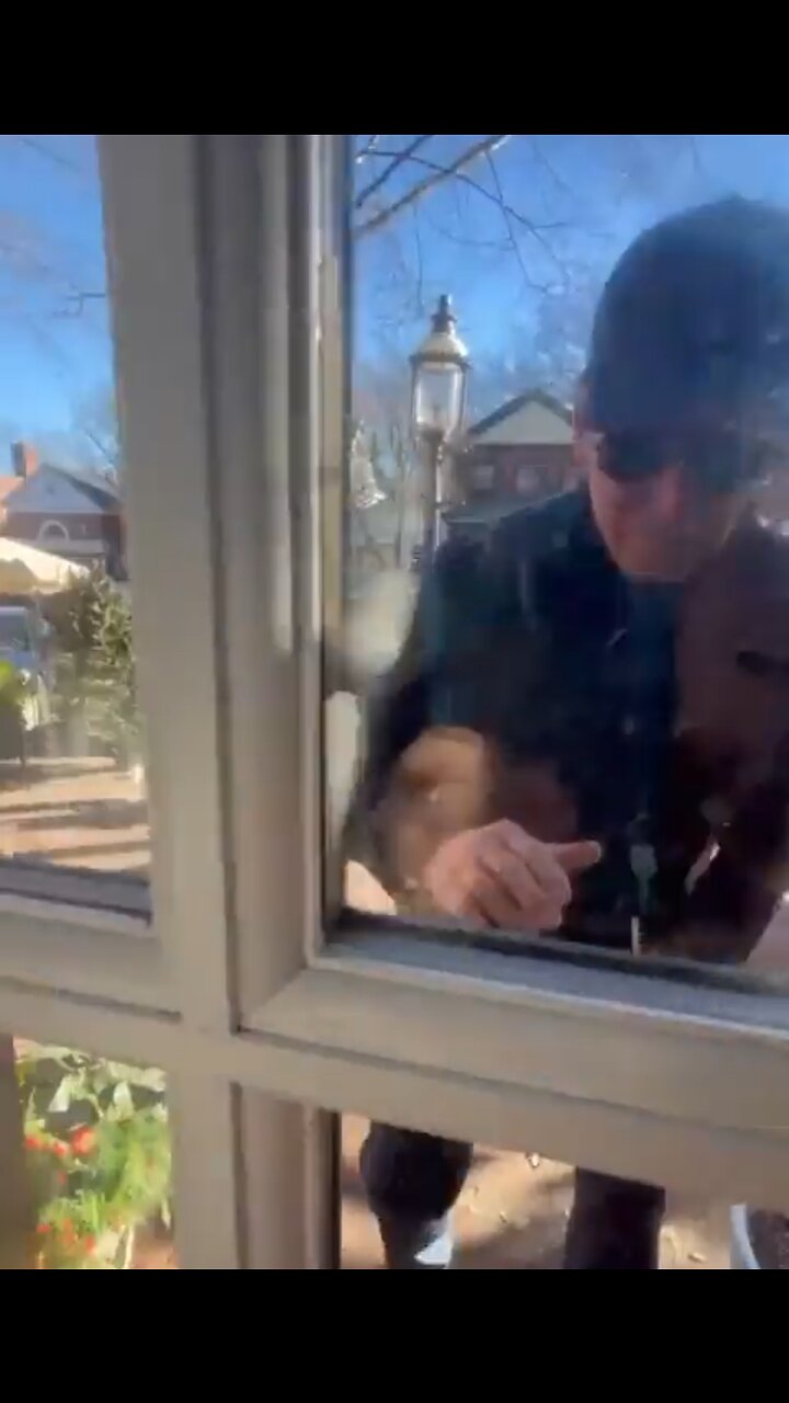 Creepy Joe Biden Peeks Through The Window At Kids