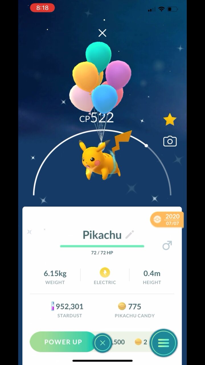 Pokémon Go - Shiny flying Pikachu