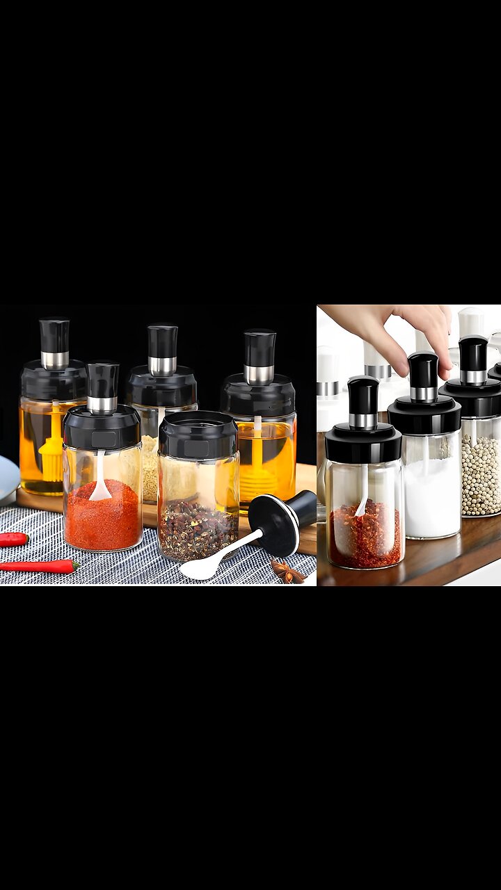 Conjunto de potes de condimentos para uma cozinha