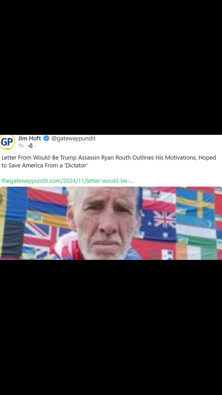 New RYAN ROUTH Letter to politico from Jail -TGP 11/26/24