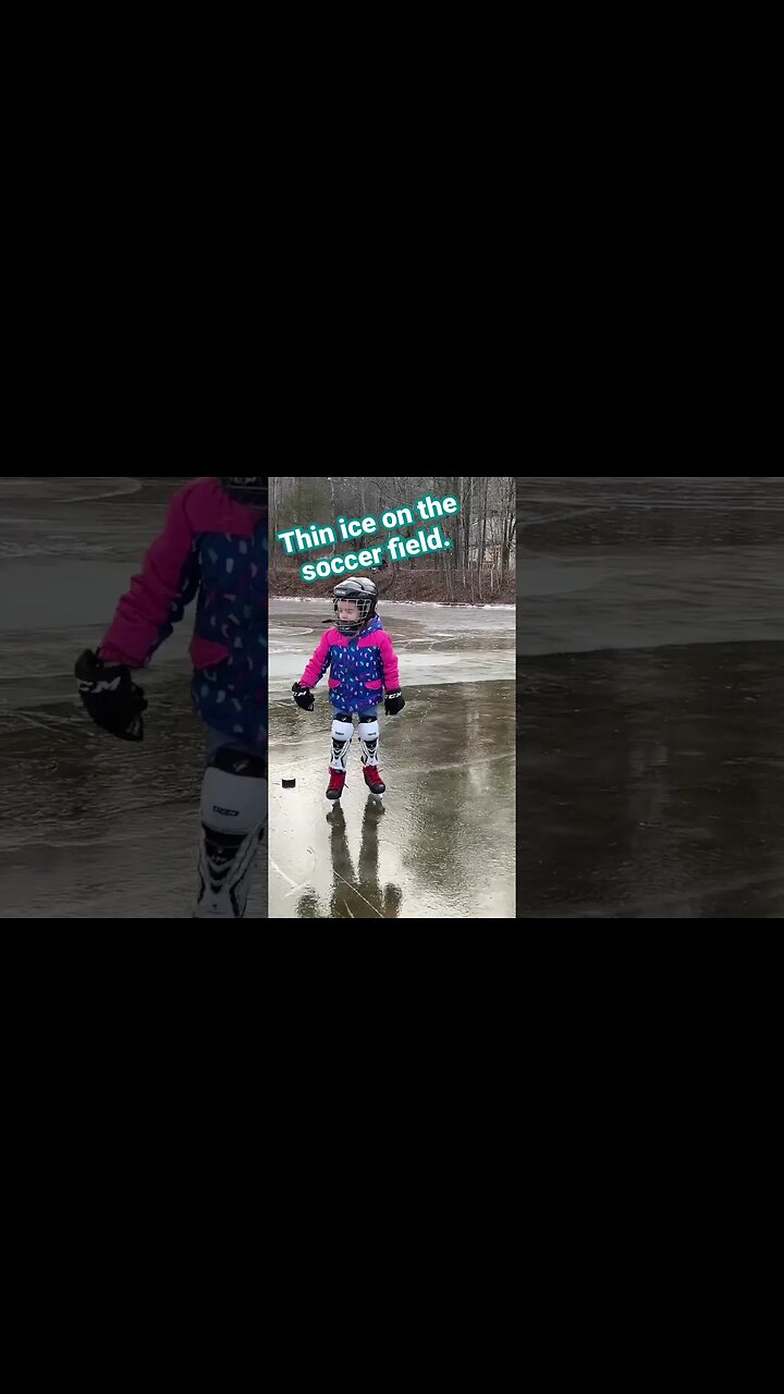 Thin Ice Skating on the Soccer Field.